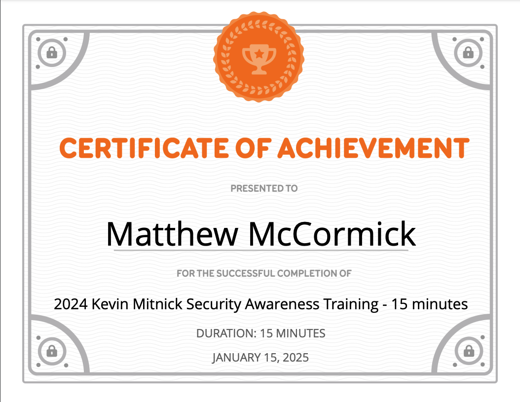 Webster University – 2024 Kevin Mitnick Security Awareness Training ...